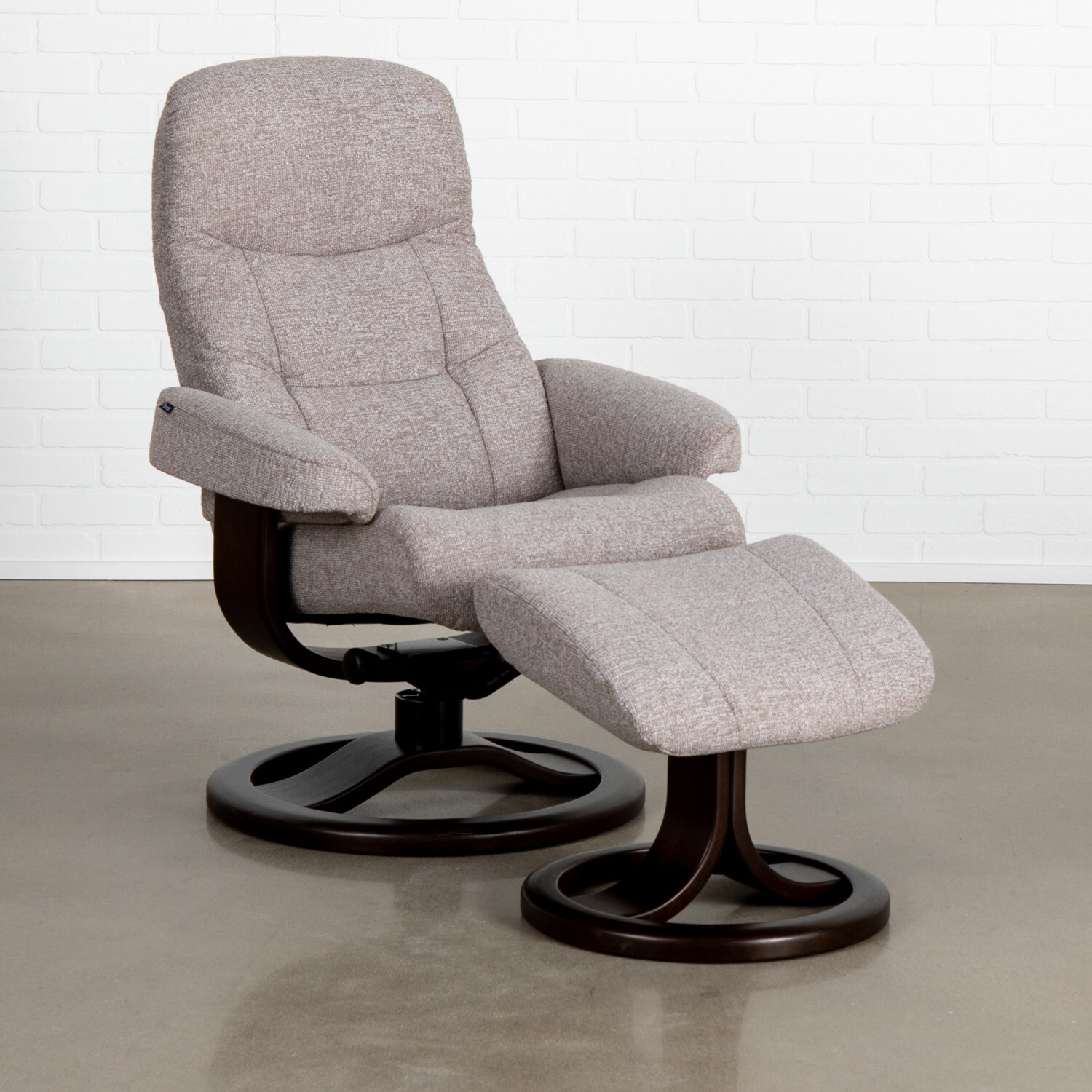 Muldal Small Fabric Recliner & Stool | WG&R Furniture